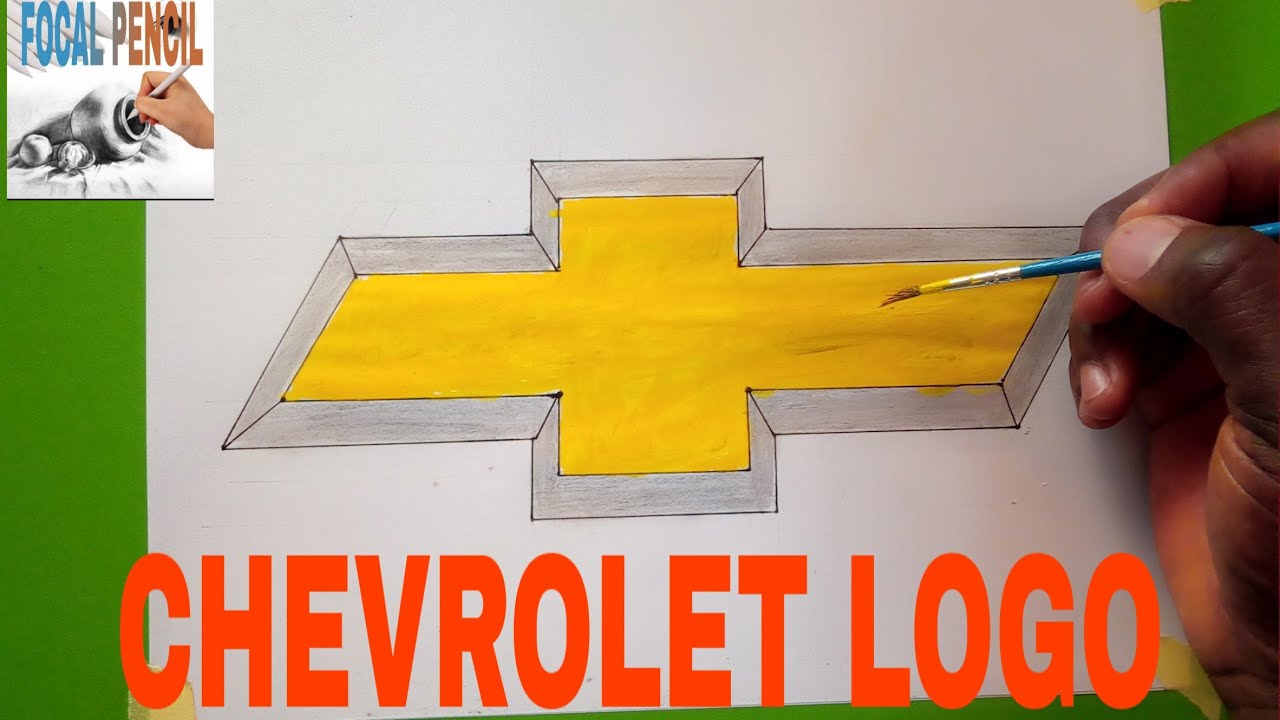 How to draw Chevrolet car logo. ( Focal pencil/ - YouTube