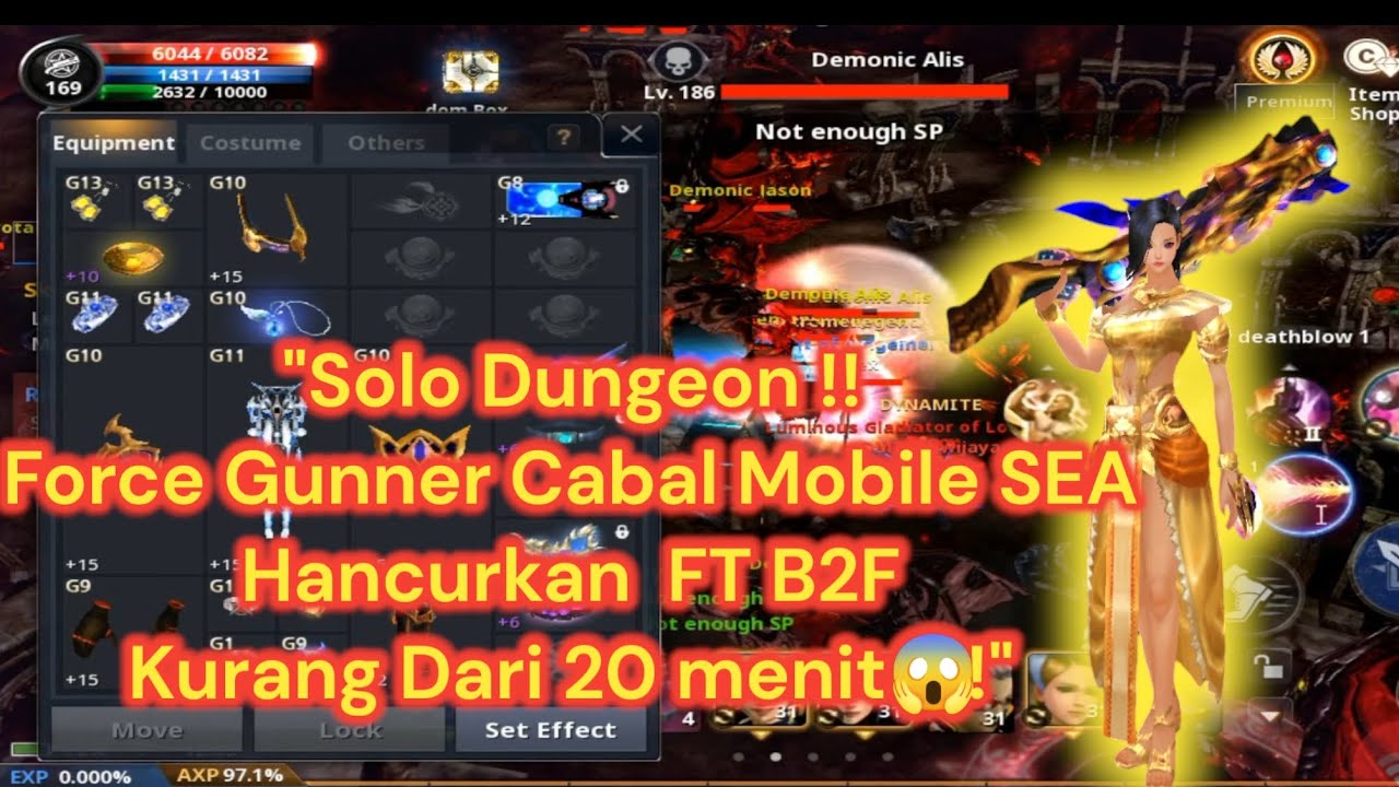 🔥 Aksi Solo Dungeon Force Gunner Cupu di Cabal Mobile Infinite Combo ...