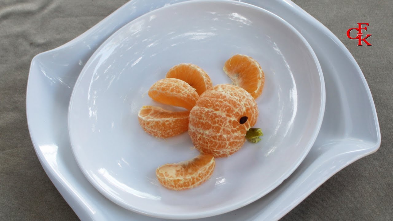 How To Make Gold Fish From An Orange Mandarin | Fruit Art Decoration ...