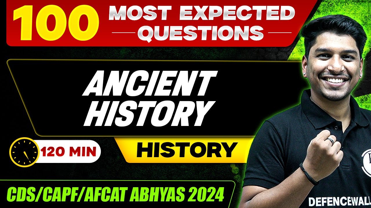 CDS History: Ancient History | CDS/CAPF Abhyas 2024 - YouTube