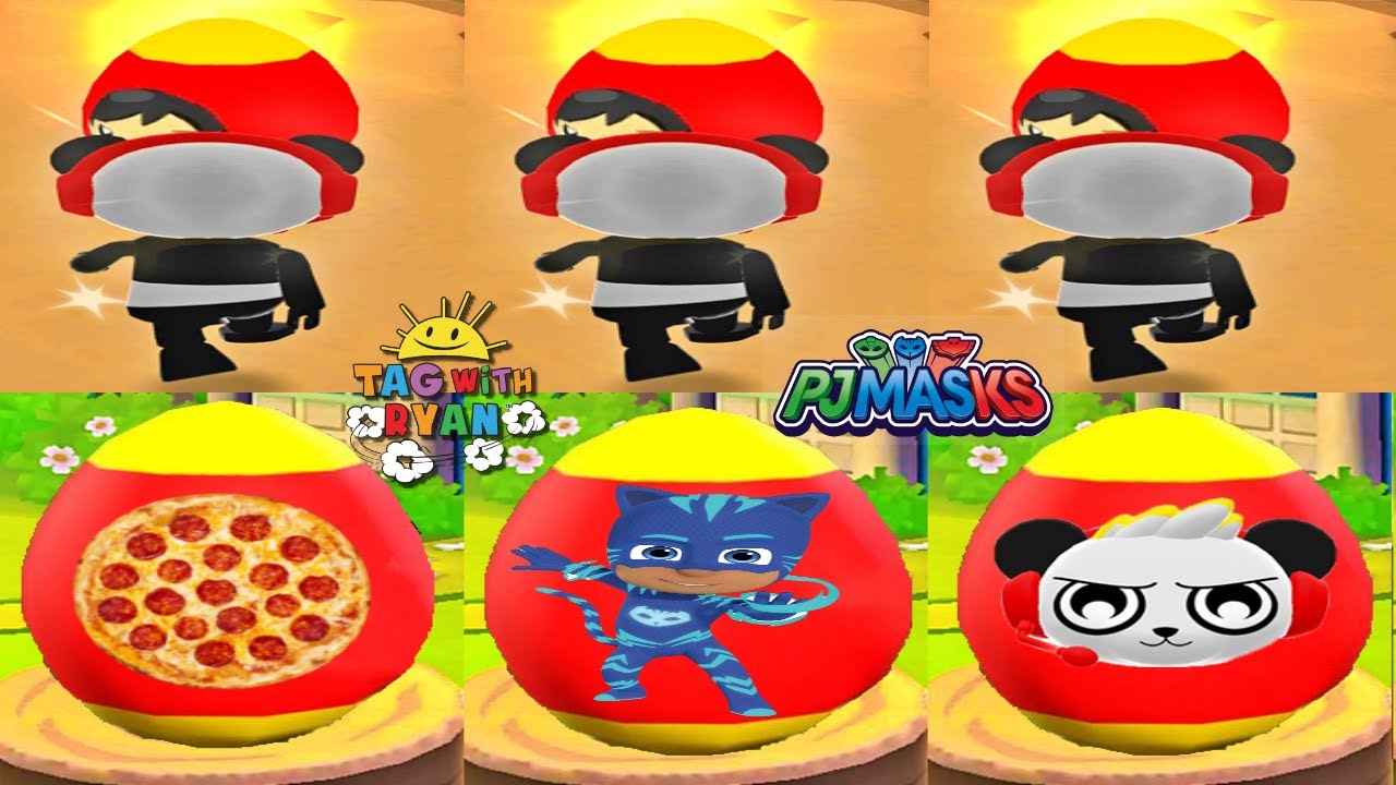Tag with Ryan PJ Masks Catboy vs Combo Panda vs Lunchtime Ryan Pizza ...