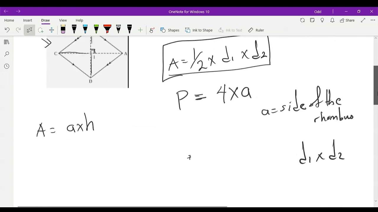 How to find the area and perimeter of a rhombus - YouTube