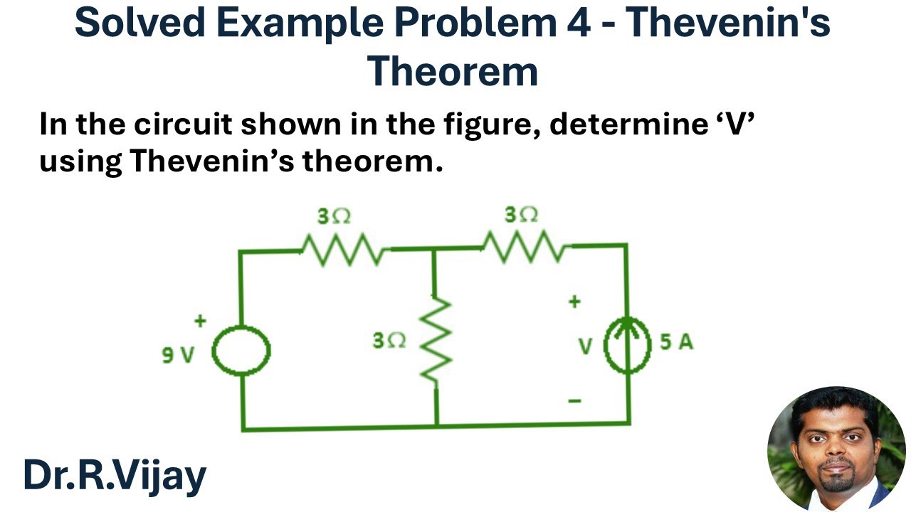 Solved Example Problem 4 - Thevenin's Theorem #bee - YouTube