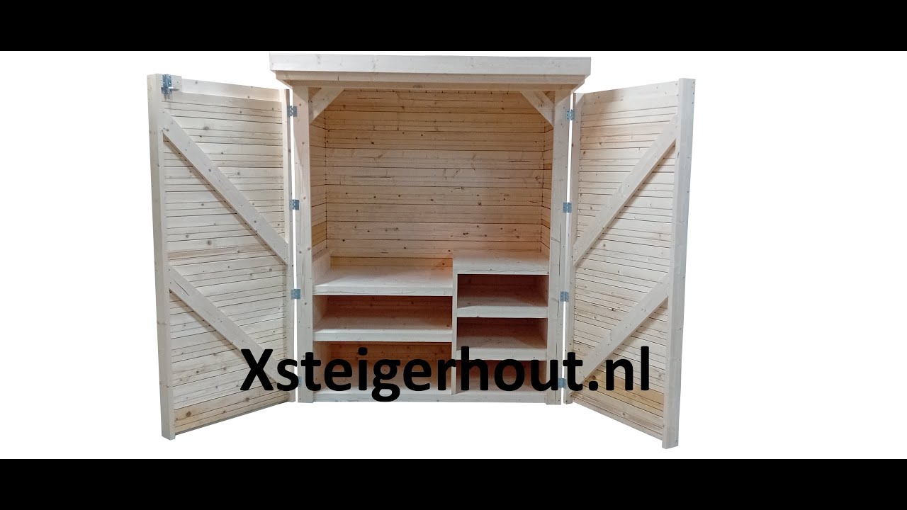 Buitenkeuken bbq kast meubel maken met een bouwpakket steigerhout - YouTube