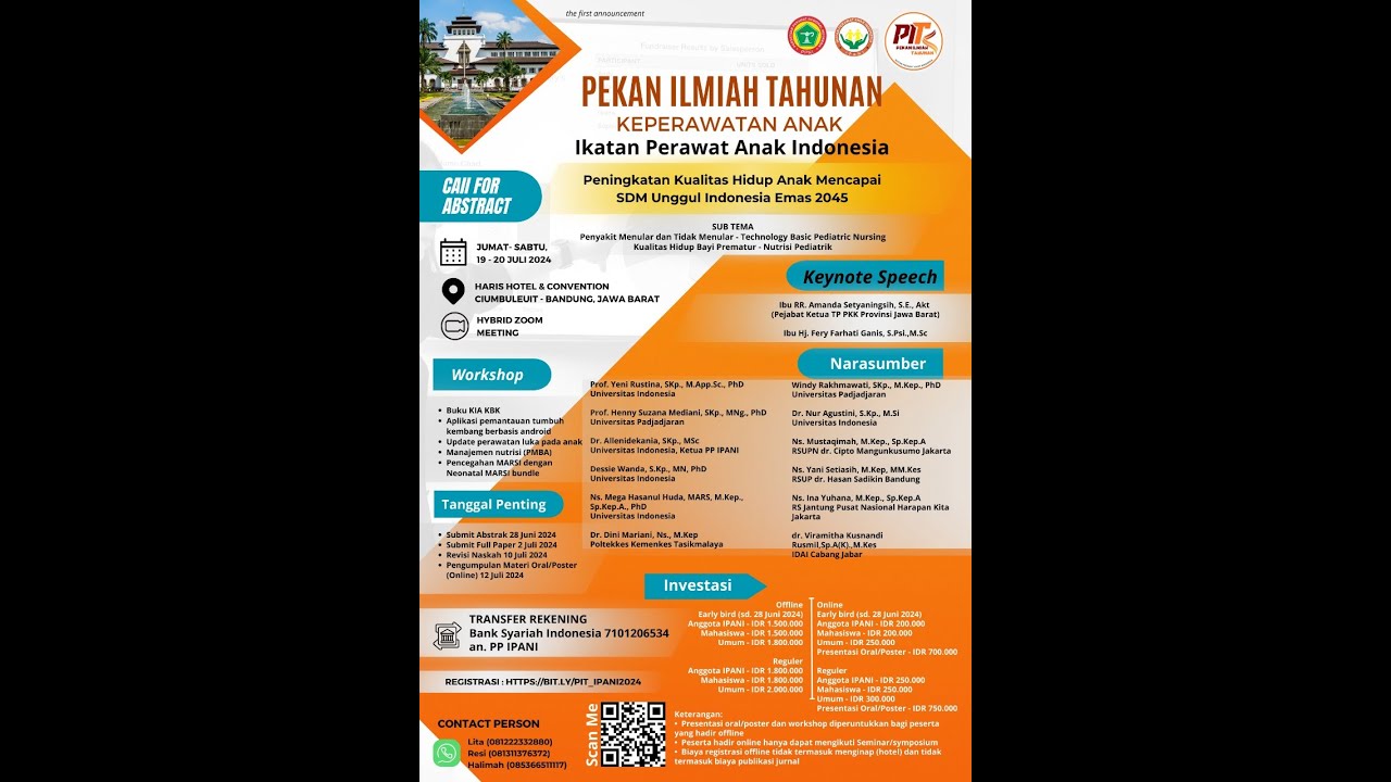 Persiapan Pekan Ilmiah Tahunan Ikatan Perawat Anak Indonesia (PIT IPANI ...