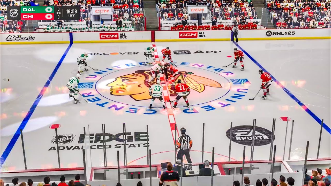 Chicago Blackhawks vs Dallas Stars 12/29/2024 NHL 25 Gameplay - YouTube