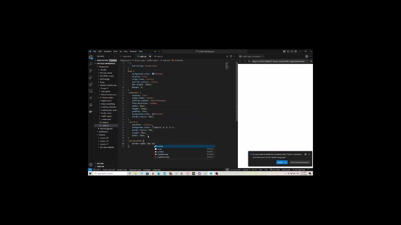 Traffic Lights With A Disco Style With Html Css And Javascript Html Css Javascript Youtube