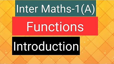 Inter Maths-1A- Functions - YouTube