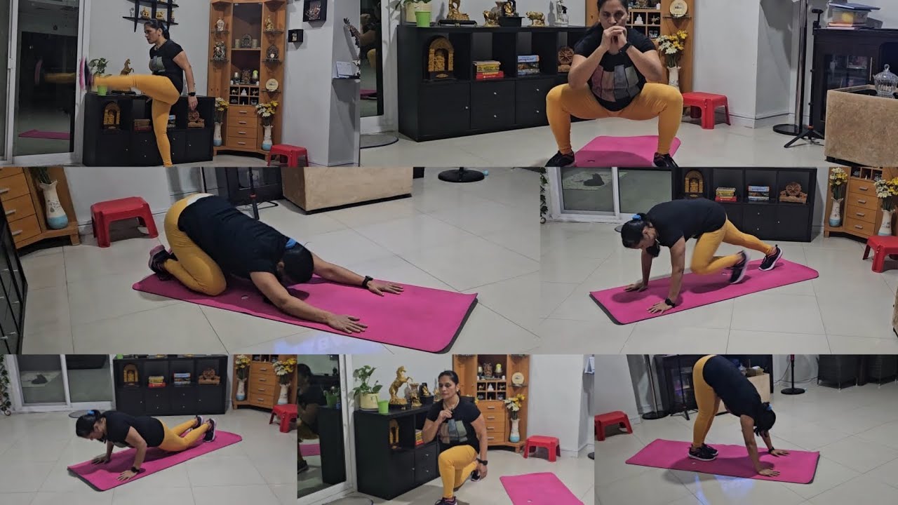 4 minutes Fullbody workout for Beginners at home only, No equipment, No ...