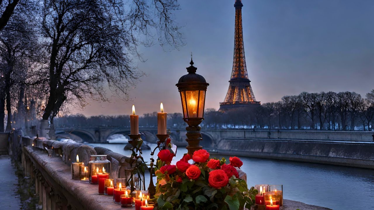 Smooth Sleep Nighttime Jazz Music with Paris Ambience ~ Cozy Piano Jazz ...