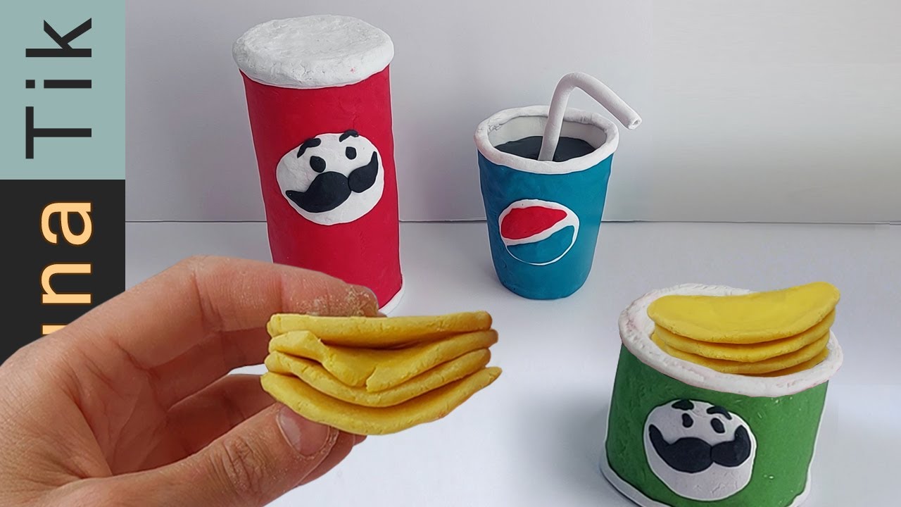 PLAY-DOH Pringle chips for lunch! 粘土, пластилин, 橡皮泥,#visual ASMR no ...