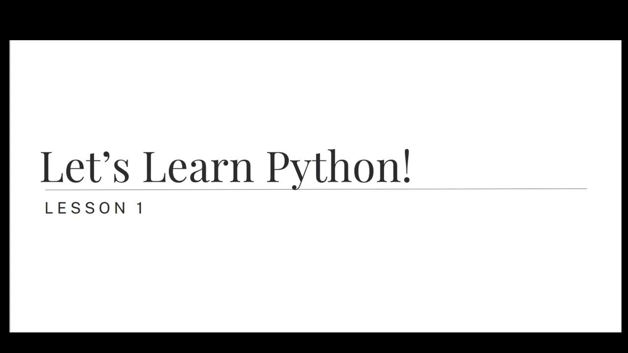 Lets Learn Python Basic Syntax And Data Types Youtube