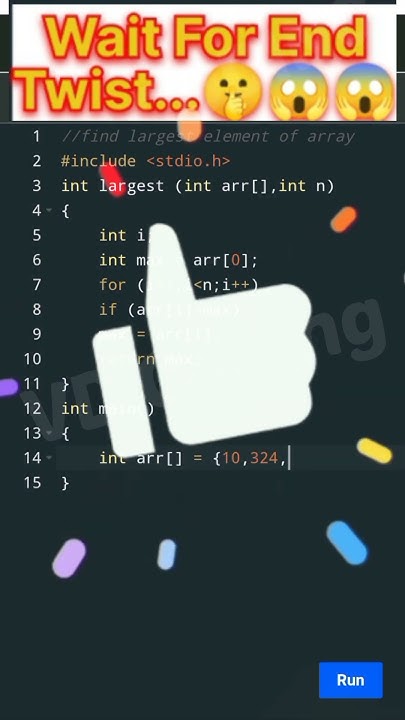 Find largest element in array in C |VD Coding512| #shorts #viral #shortsvideo - YouTube
