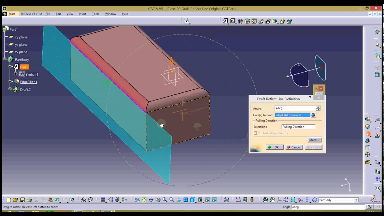 Curso Catia Clase 9 Parte 2 Draft Reflect Line - YouTube