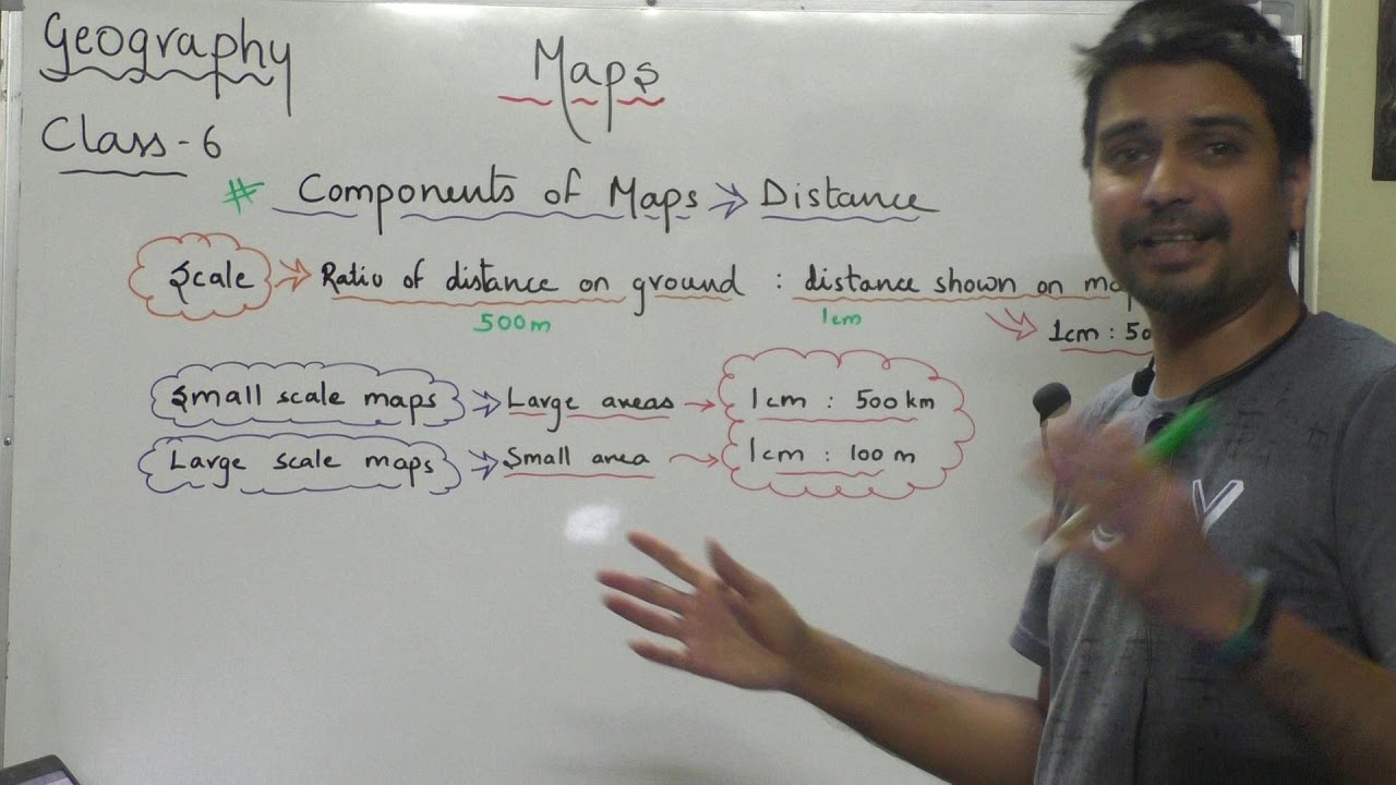 "Components of Maps - Distance" class 6 Geography chapter MAPS - YouTube