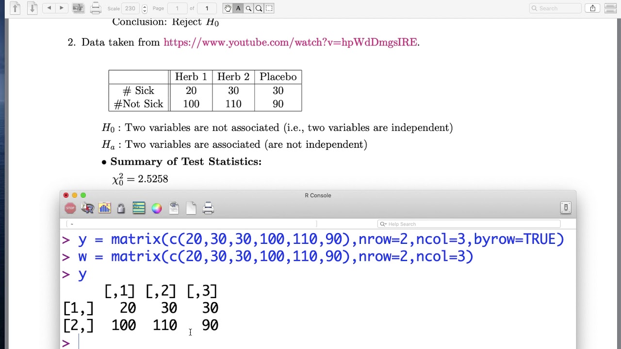 Using R to run Chi-Square Tests - YouTube