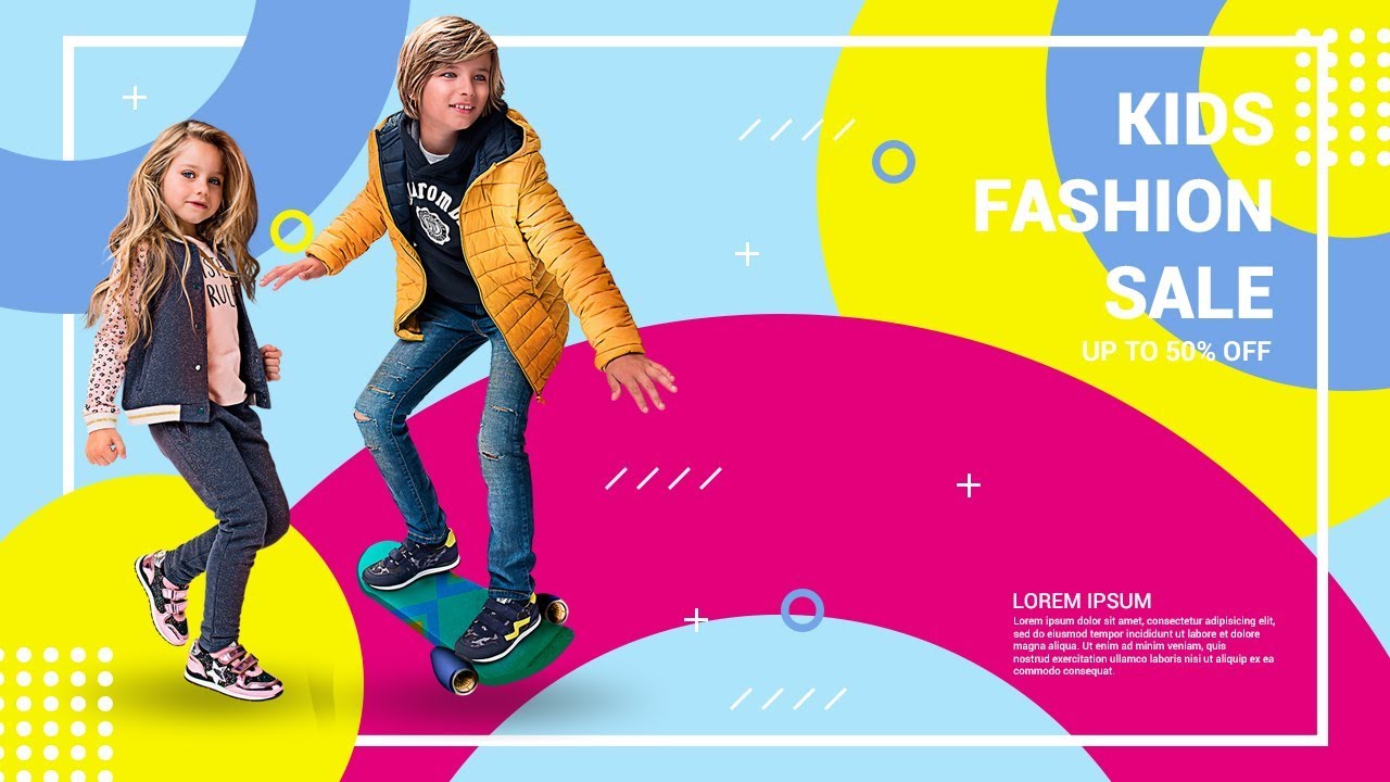 Kids Fashion Banner ala Novendi88 - Tutorial Photoshop CC 2019 - YouTube