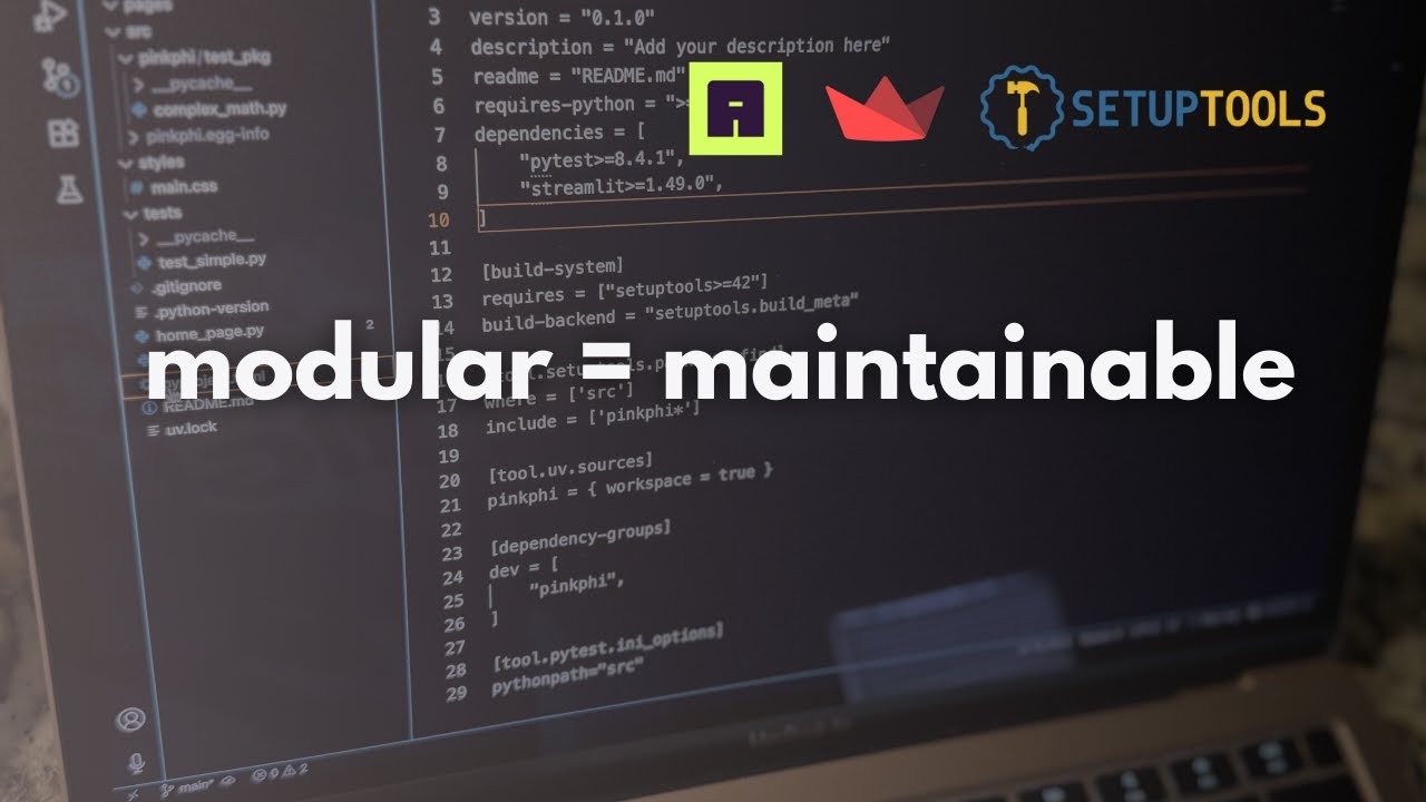 Clean Code for My Micro SaaS - Organizing a Streamlit App with Setuptools & uv - YouTube