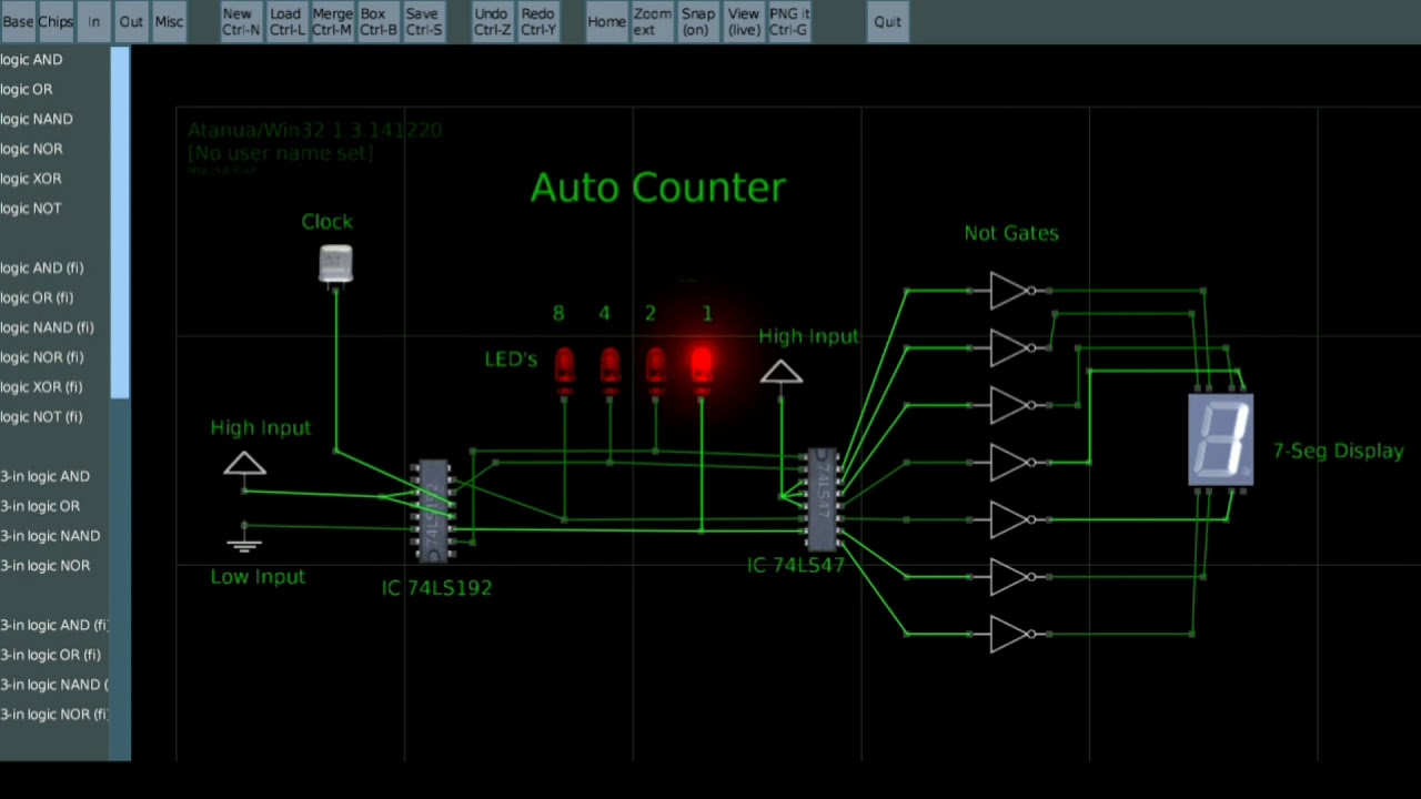 Digital Techniques Project | Auto Counter using IC 74LS192 and 7 ...