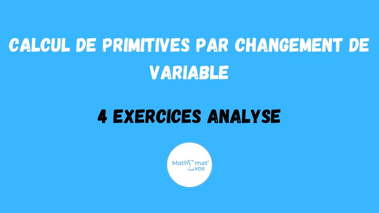 Calcul de primitives par changement de variable - 4 exercices analyse ...