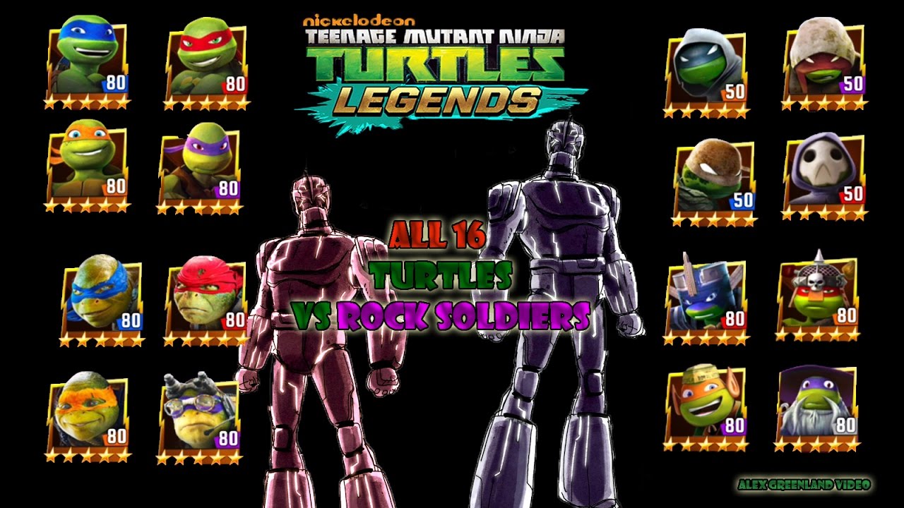 TMNT Legends - All 16 Turtles VS Rock Soldiers - The 80th Level ...
