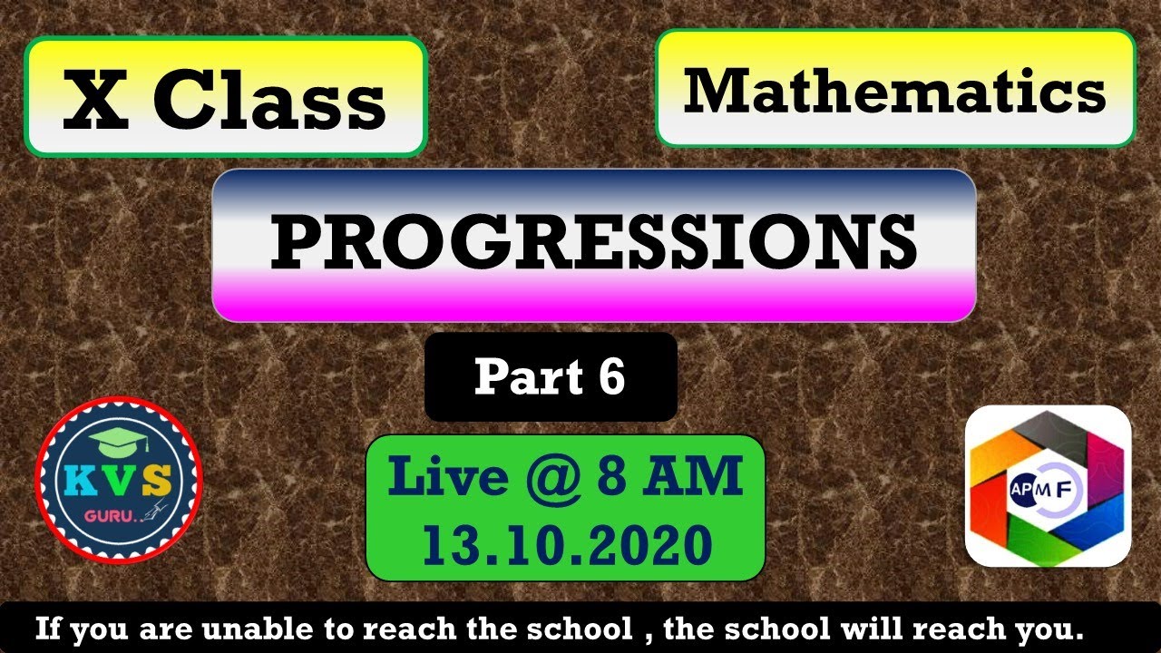 X Mathematics: Progressions Part 6 - YouTube