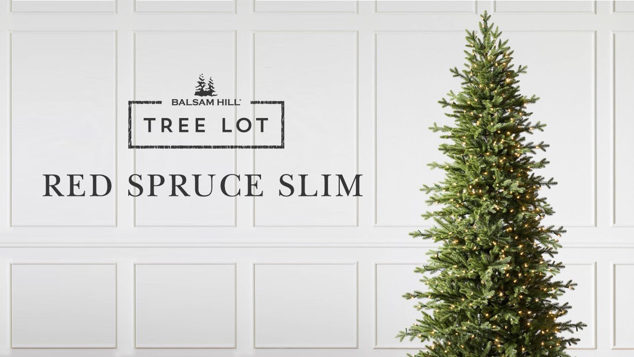 Red Spruce Slim Artificial Christmas Tree | Balsam Hill® Tree Lot - YouTube