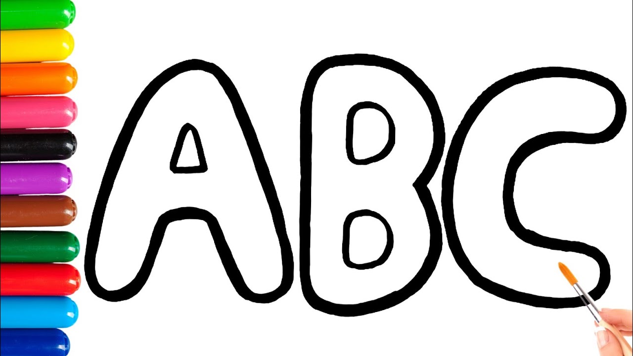 Learn ABC Drawing and Coloring for Kids and Toddlers - How to Draw and ...
