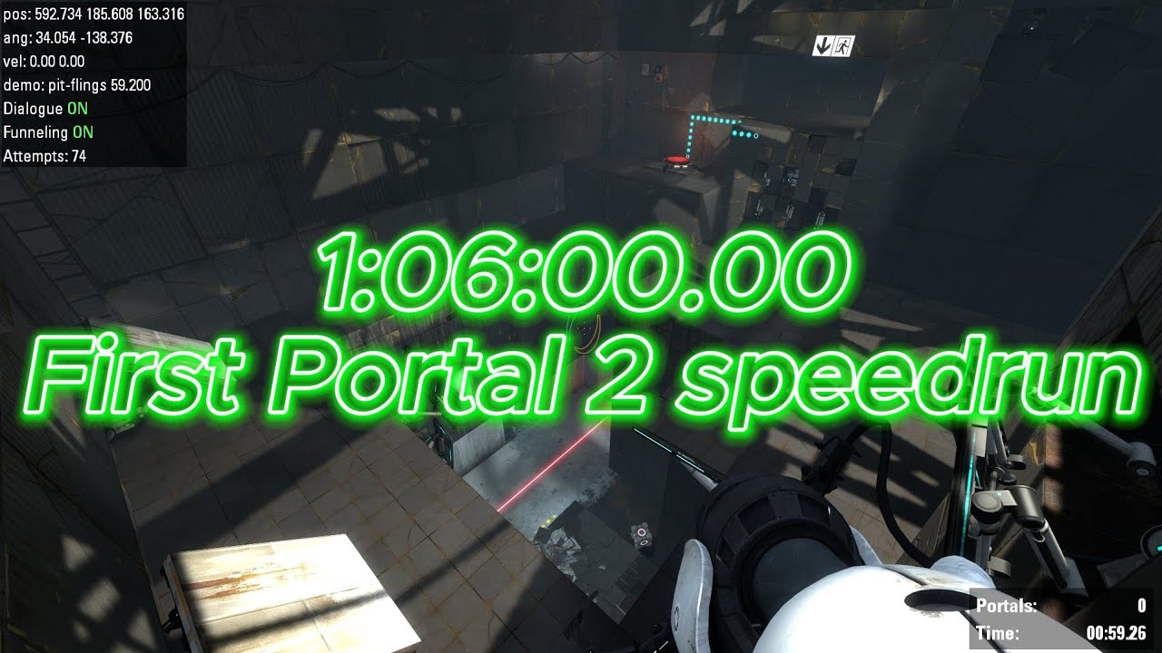 1:06:00.00 First Portal 2 speedrun - YouTube
