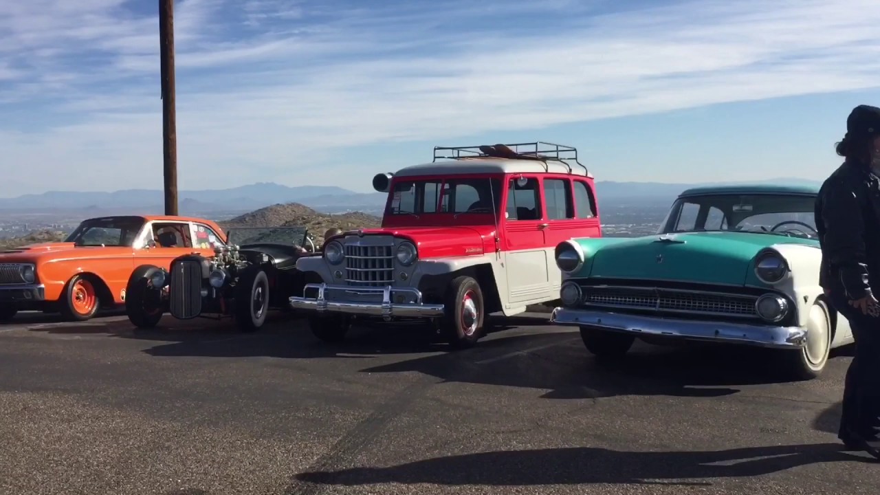 Thanksgiving day hot rod cruise up south mountain Phoenix 2016 - YouTube