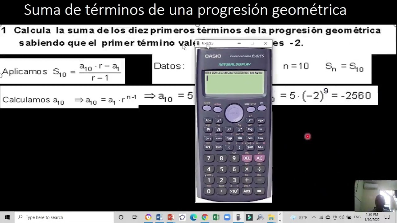 Suma de los términos de una progresión geométrica - YouTube