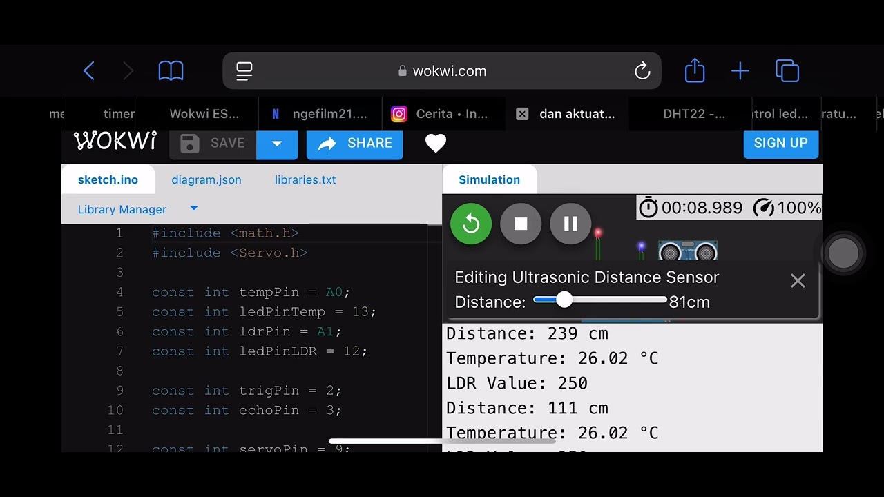 program berbasis arduino dengan menggunakan sensor dan aktuator - YouTube