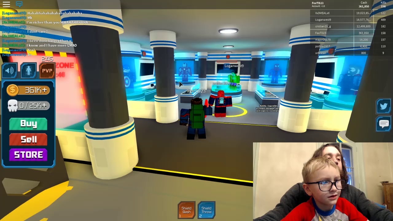 Felix plays Denis' new Roblox game - Superhero Simulator! - YouTube