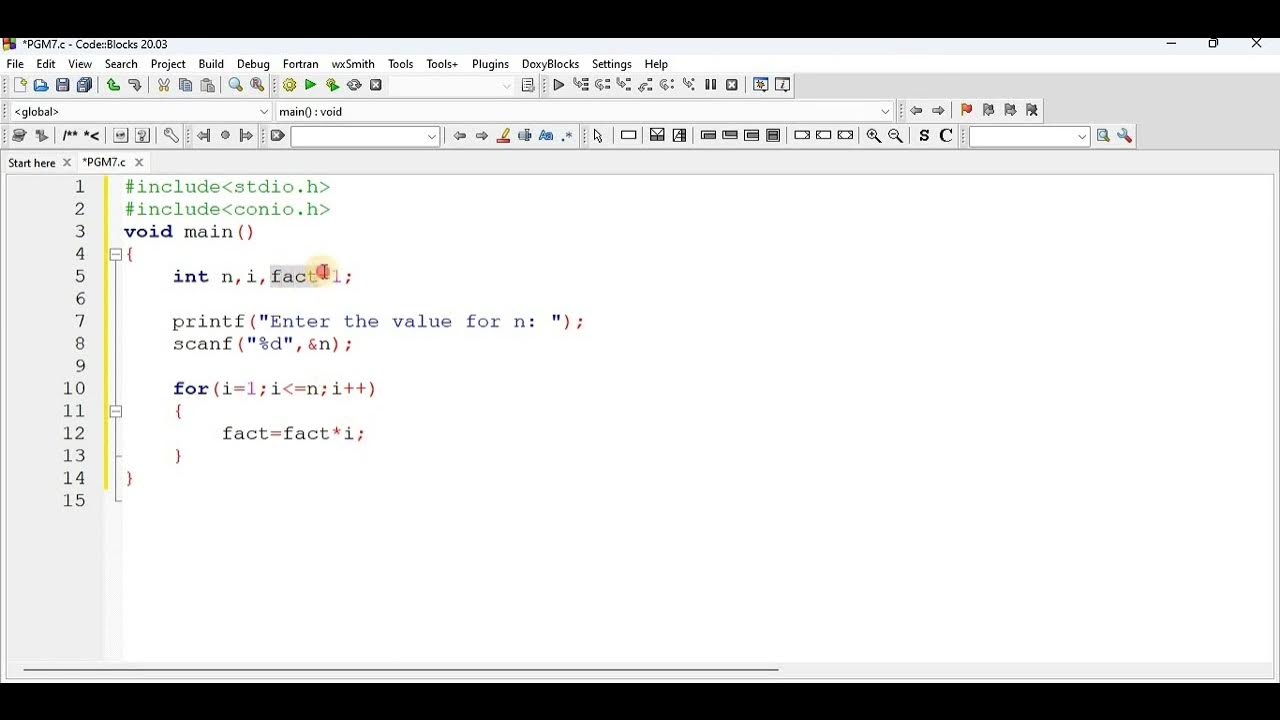C Program | Program to find the factorial of the given number. - YouTube