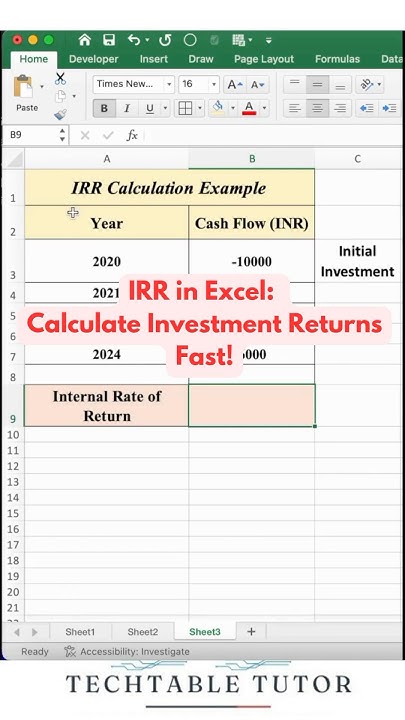 How to Calculate IRR in Excel: Step-by-Step Guide for Beginners #excel ...