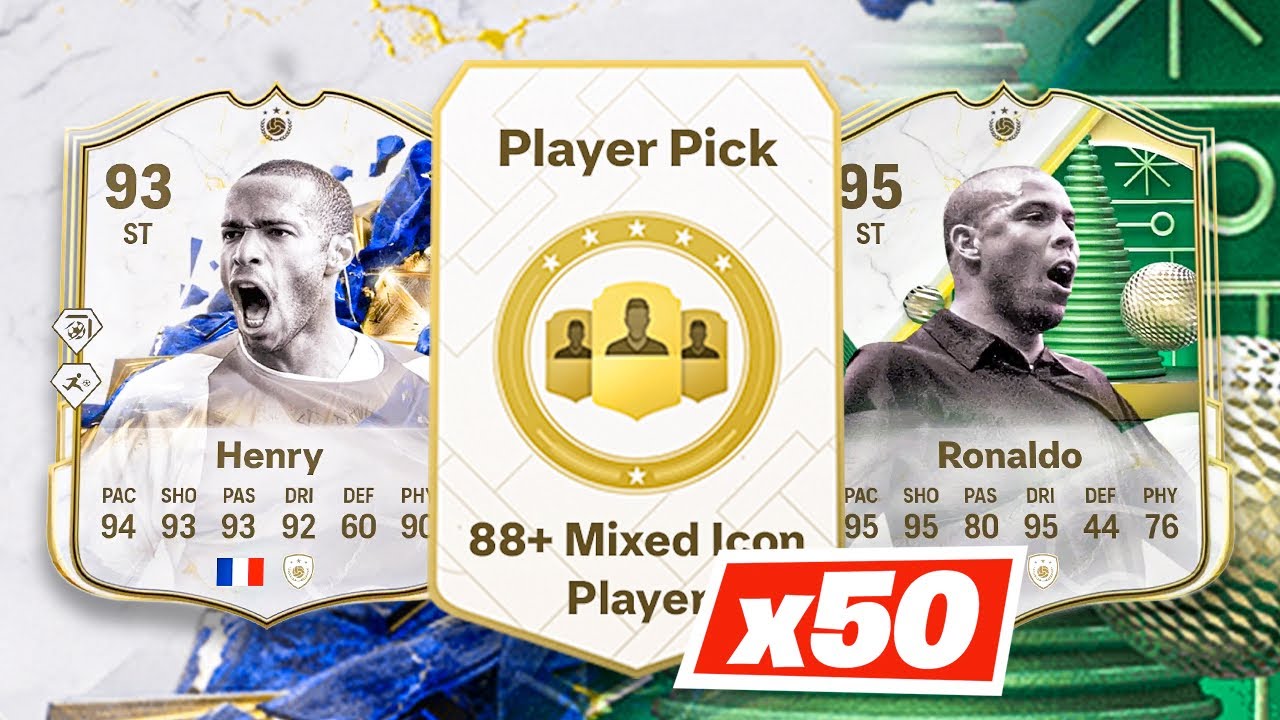 What do you get from 50 x 88+ Mixed Icon Player Picks? - YouTube