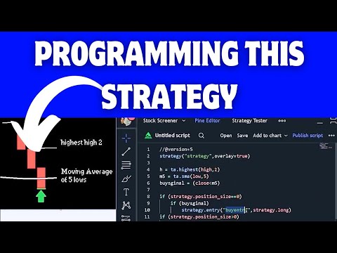 TRADINGVIEW Pine Script for Beginners -12- Programming a strategy using moving average and ...