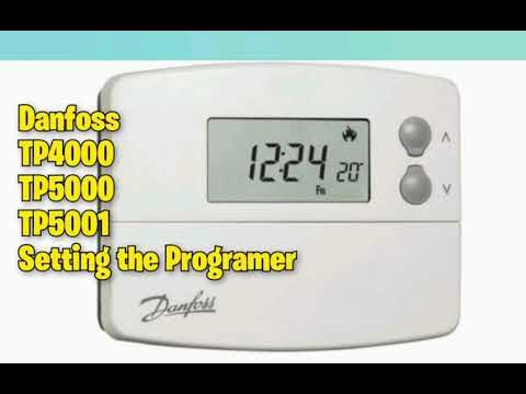 Danfoss Programmer Room Thermostat Set Time and Temperature - YouTube
