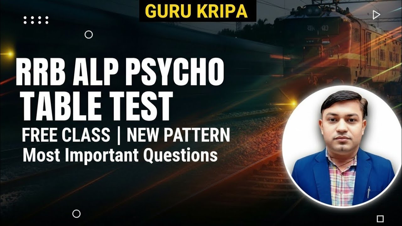 RRB ALP Table Test Full Explanation | Psycho Test Preparation in Hindi ...