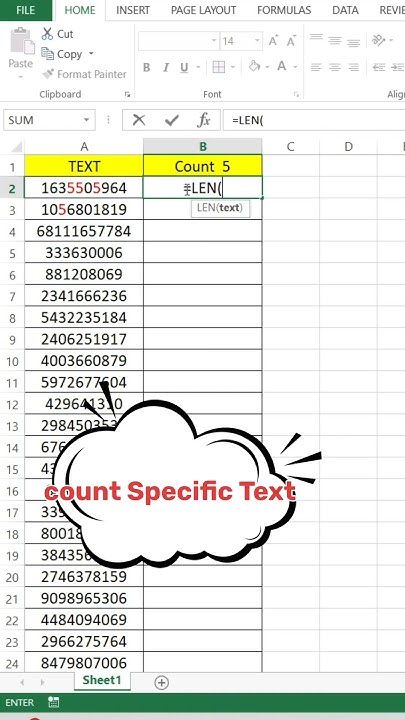 Count Specific Text in a Cell in Excel | Easy Formula Tutorial#excel - YouTube