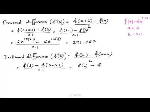 Numerical Differentiation | Forward, Backward and Central Difference ...