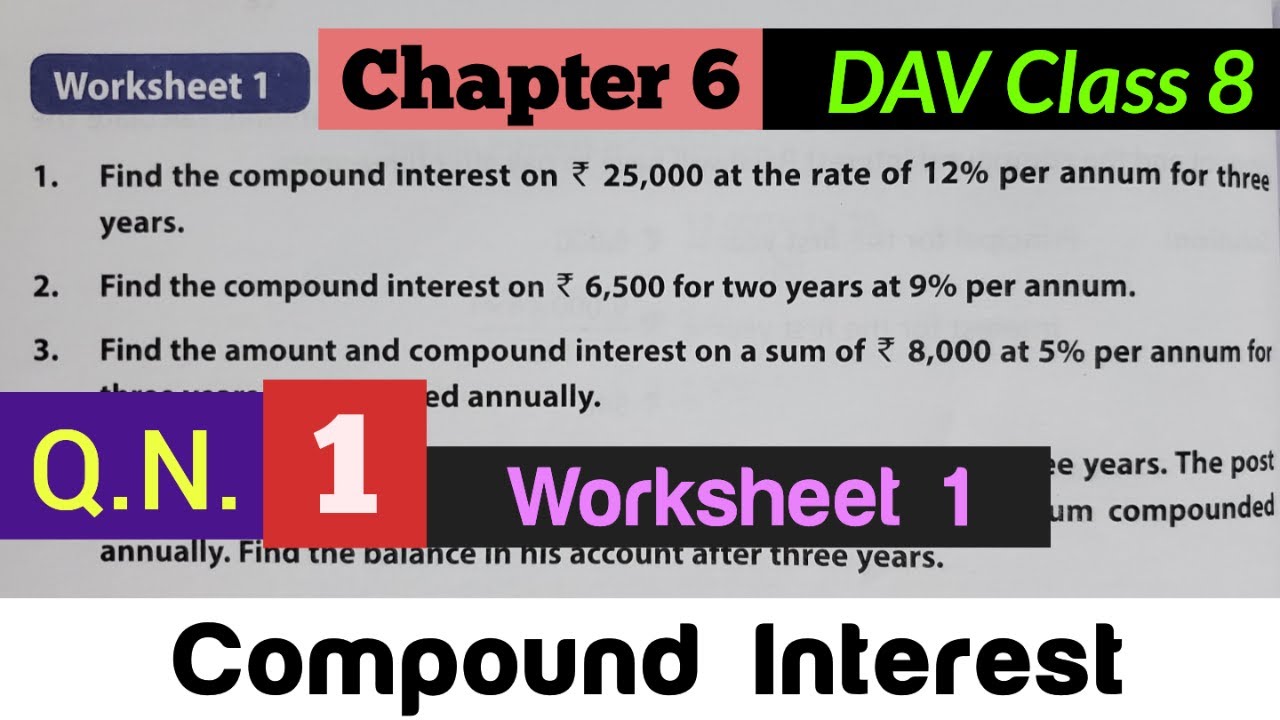 DAV class 8 Maths chapter 6 worksheet 1 - YouTube
