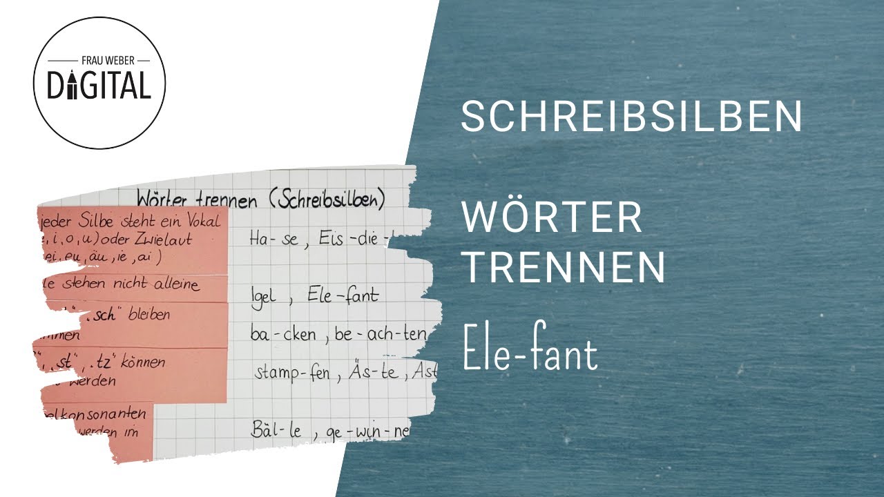 Wörter trennen (Schreibsilben) - diese 5 Regeln helfen dir - YouTube