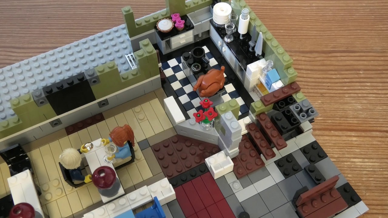 Building Lego Creator Parisian Restaurant SET 10243 PART 3 4K - YouTube