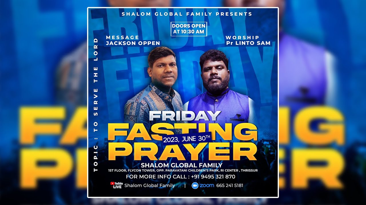FRIDAY FASTING PRAYER || BR. JACKSON || 30 - 06 - 2023 - YouTube