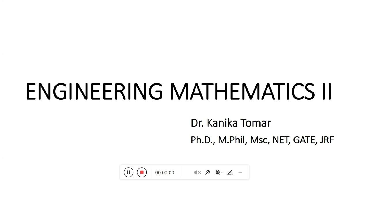 Introduction | Engineering Mathematics 2 | Dr Kanika Tomar | Syllabus - YouTube