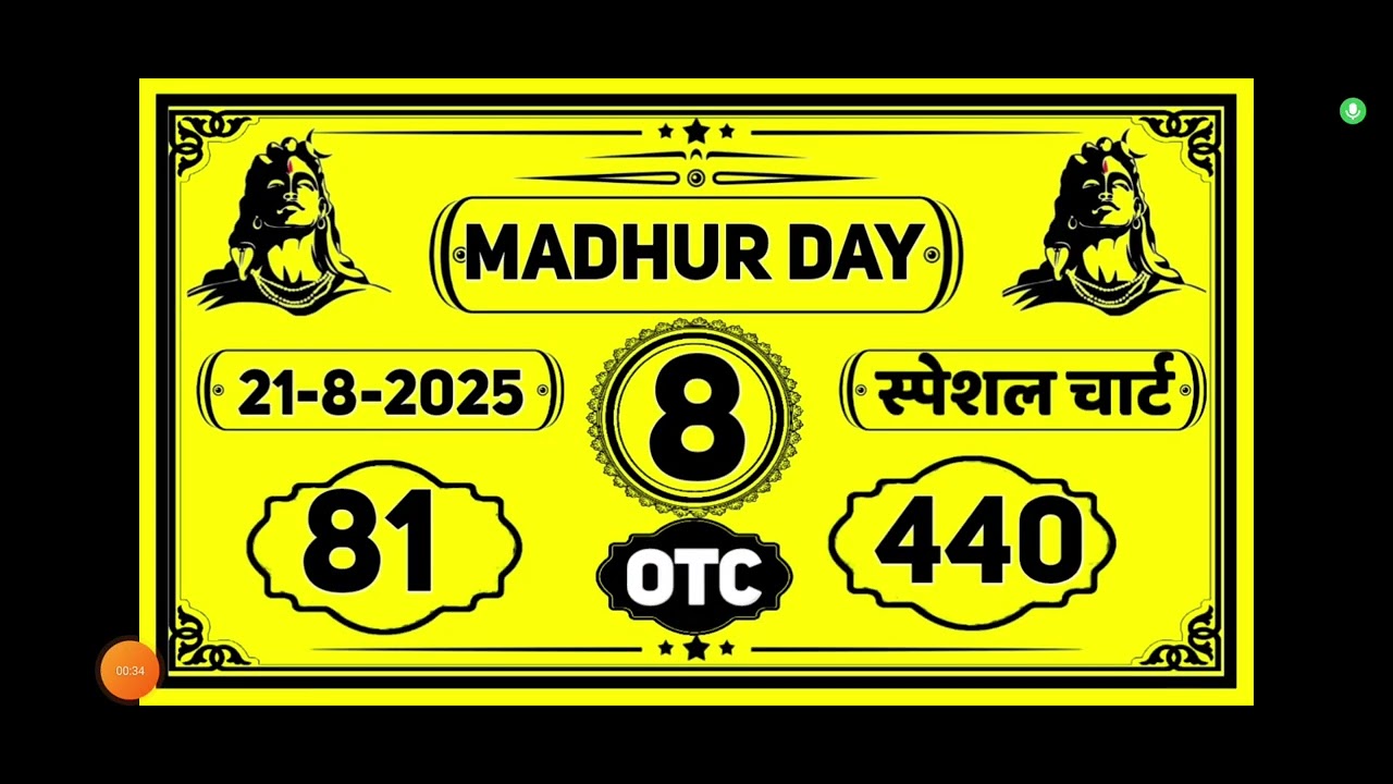 21/8/2025 madhur day today| Madhur day | madhur day matka | madhur day ...