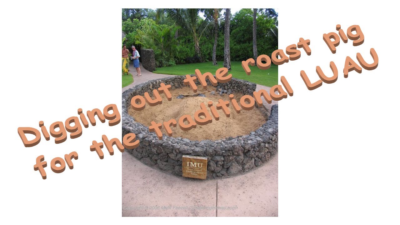 Digging out the Hawaiian IMU (roasted pig) - YouTube