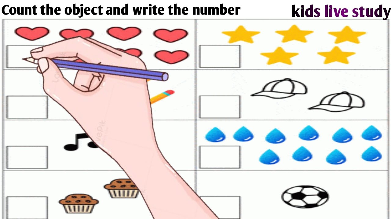 Count The Object And Write the Number lnside The BoX | Object Counting ...
