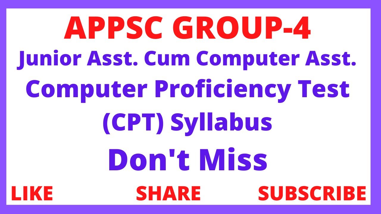 APPSC Computer Proficiency Test CPT Videos Will Be Provided In Our appsc-computer-proficiency-test-cpt-videos-will-be-provided-in-our